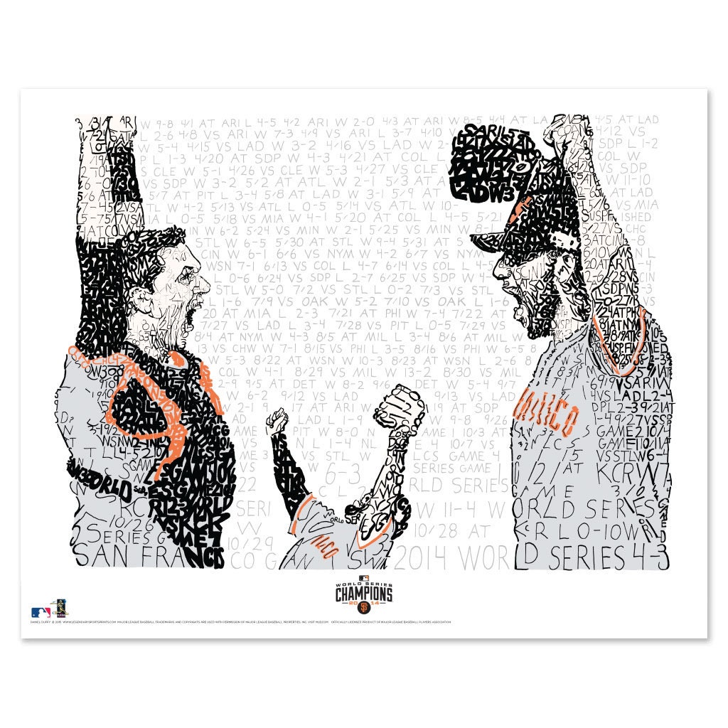San Francisco Giants 2014 World Series Word Art - FREE Shipping - 16 ...