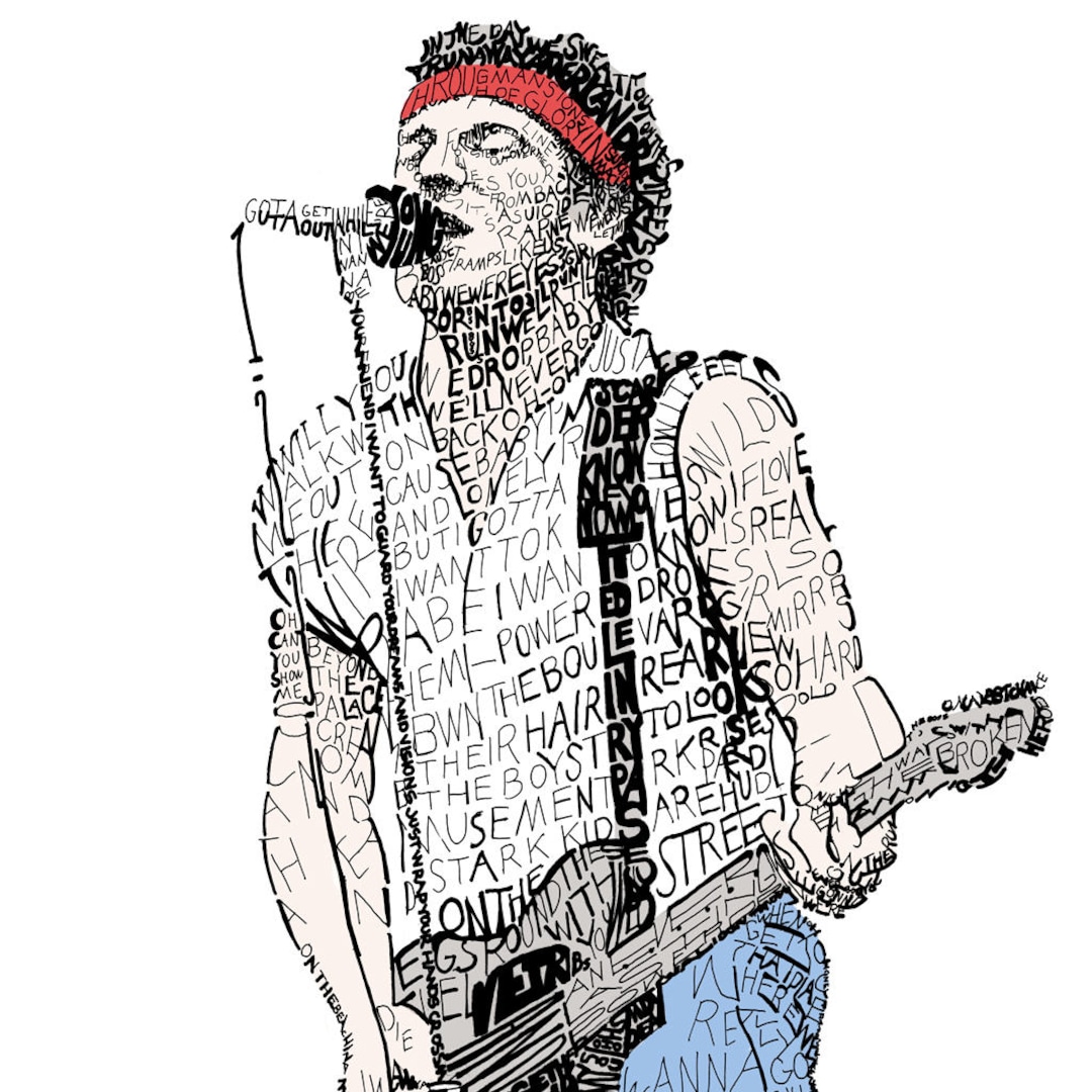 Bruce Springsteen Word Art - FREE Shipping - 16"x20" - Springsteen ...