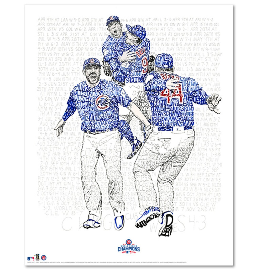 2016 Chicago Cubs World Series Word Art Print FREE Shipping - Etsy