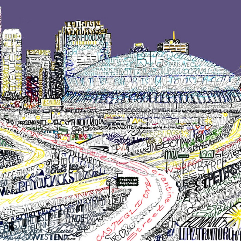 New Orleans Skyline Word Art Print 16x20 FREE - Etsy