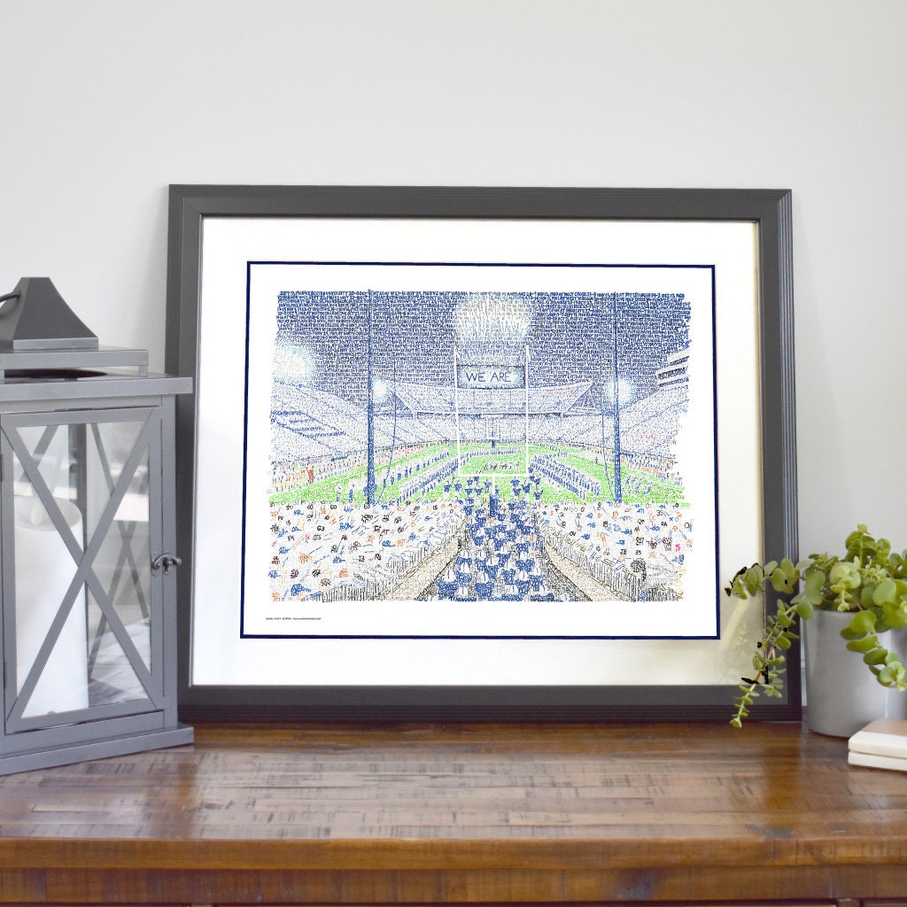 Penn State Beaver Stadium Word Art - Handwritten With Every Win Since ...