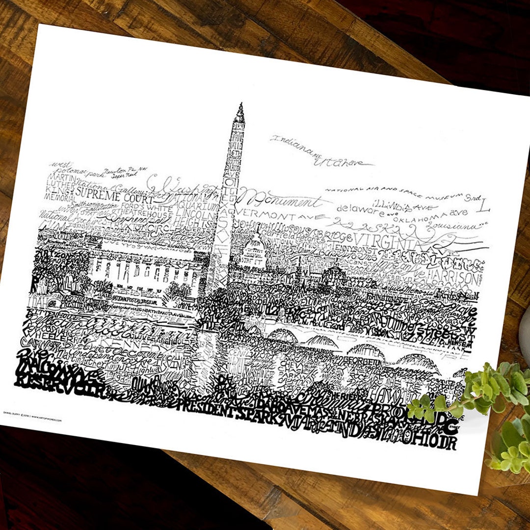 Washington D.C. Skyline Word Art FREE Shipping 16x20 Washington D.C ...