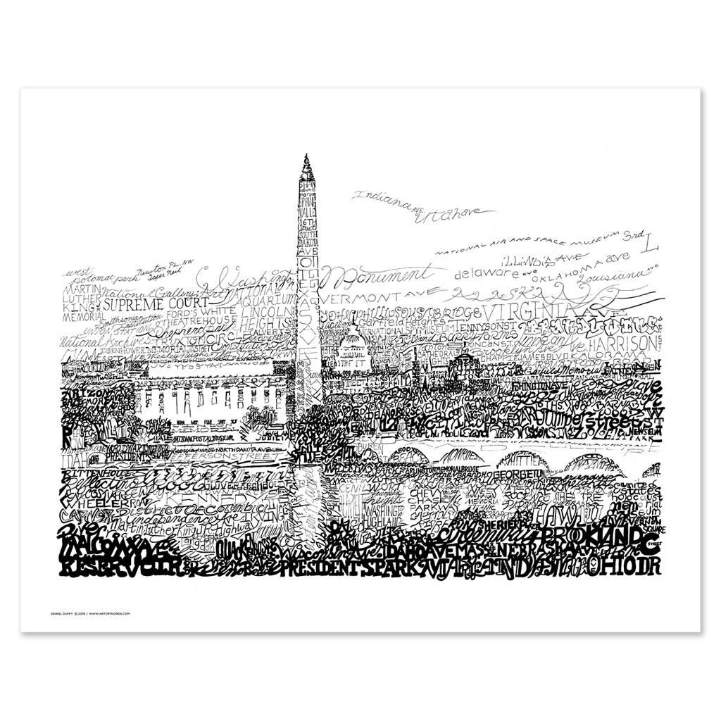 Washington D.C. Skyline Word Art FREE Shipping - Etsy