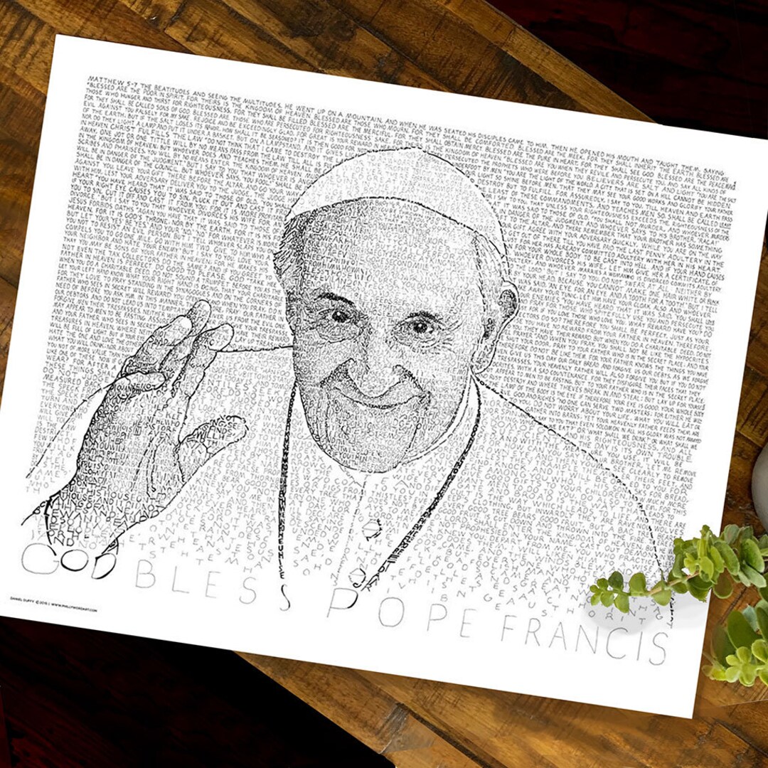Pope Francis Word Art FREE Shipping 16x20 Pope Philadelphia Sermon on ...