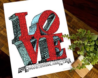 Philadelphia Block Map Typography Canvas Art Print 30x40 - Etsy