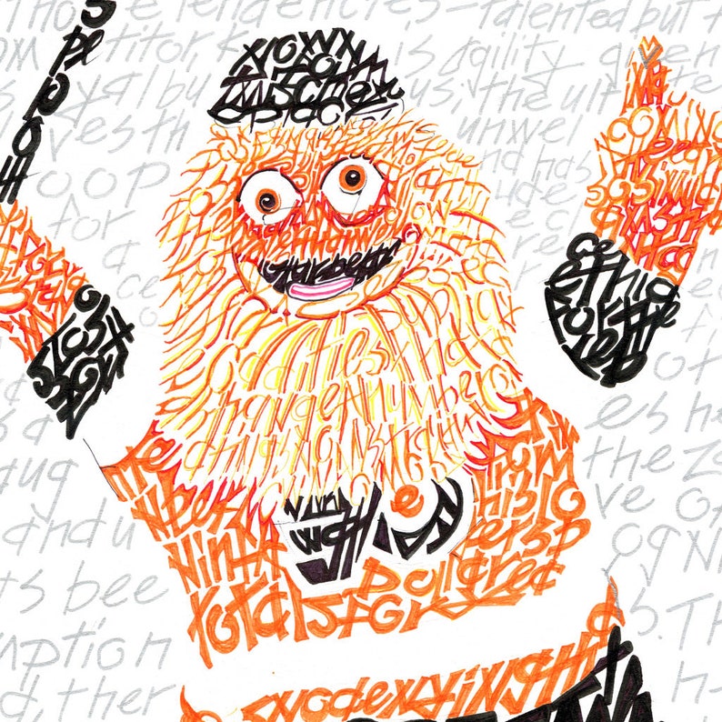 Gritty Word Art Handwritten With His Origin Story 16x20 - Etsy