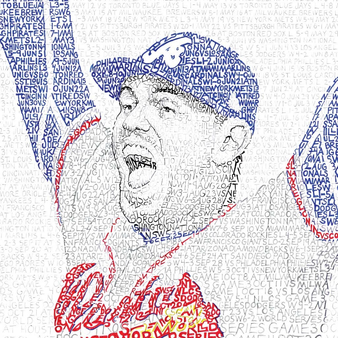 2021 Atlanta Braves Word Art - Handwritten With His Every Score From ...