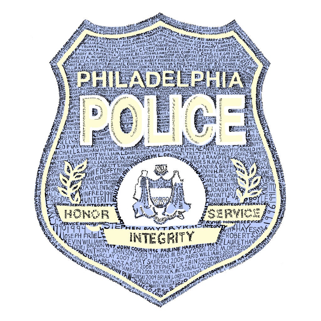 Philadelphia Police Word Art Philadelphia Gifts Philly Art | Etsy