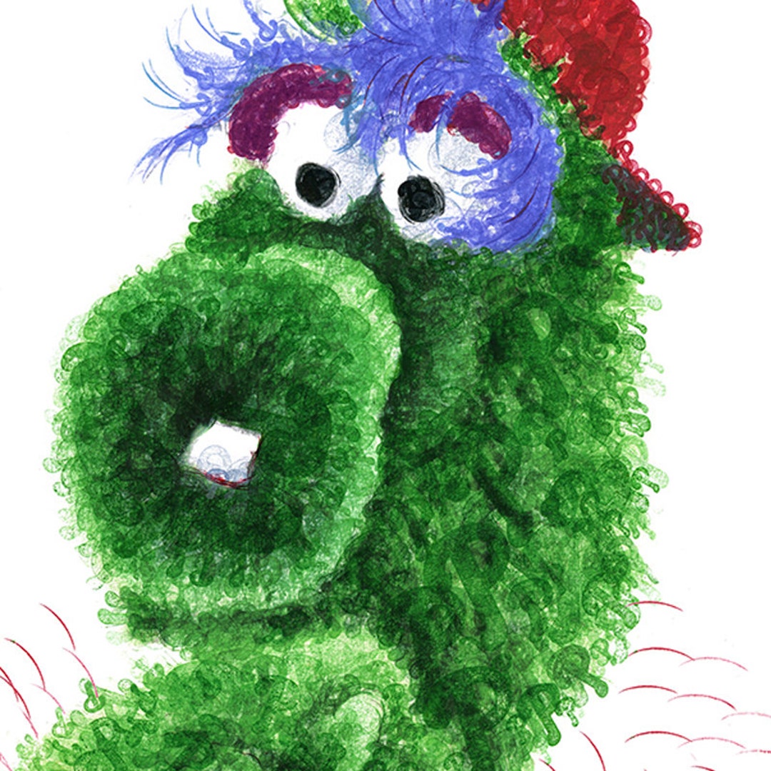 Phillie Phanatic Stamp Art - 16"x20" - FREE Shipping - Philadelphia ...
