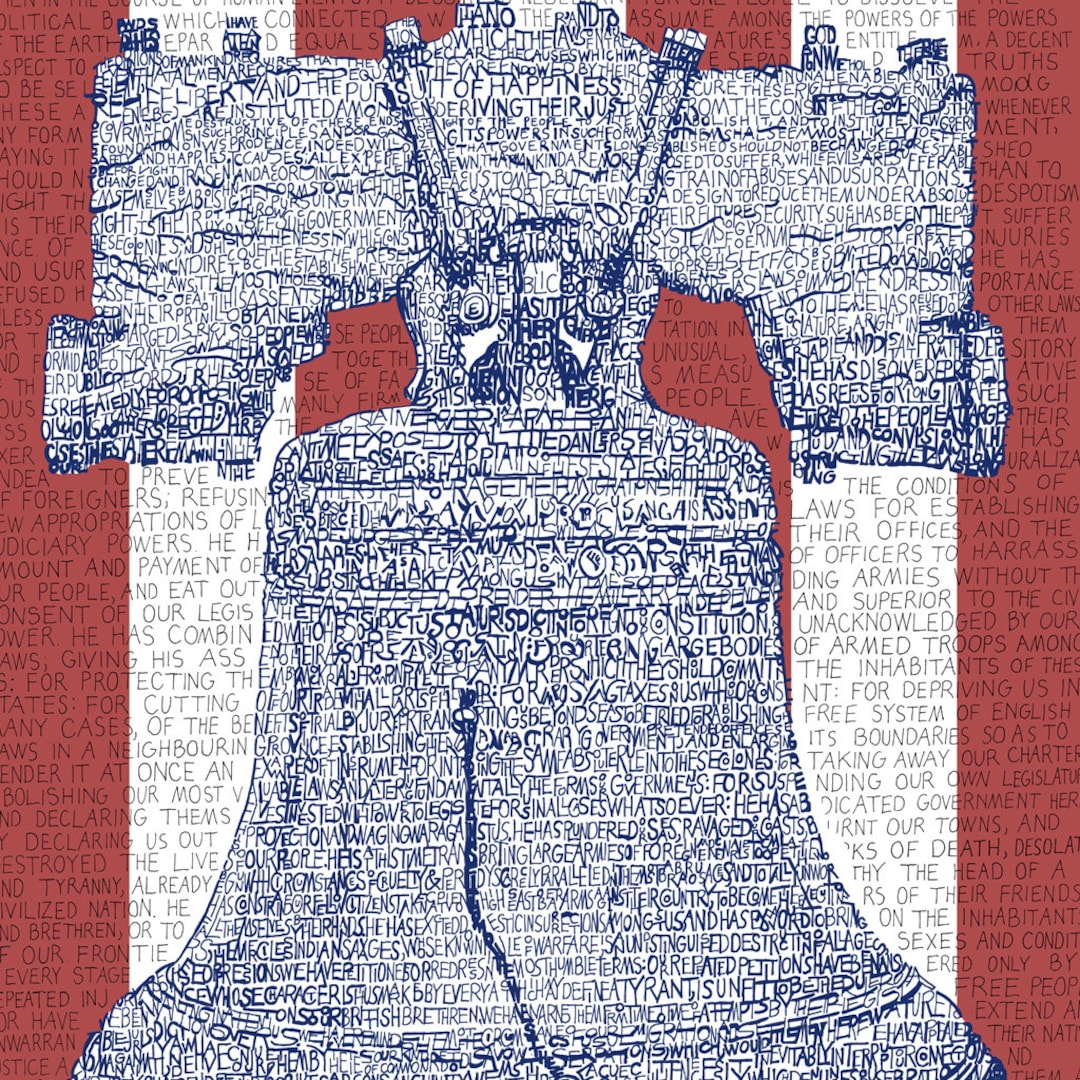 Liberty Bell Word Art - Declaration of Independence - FREE Shipping ...