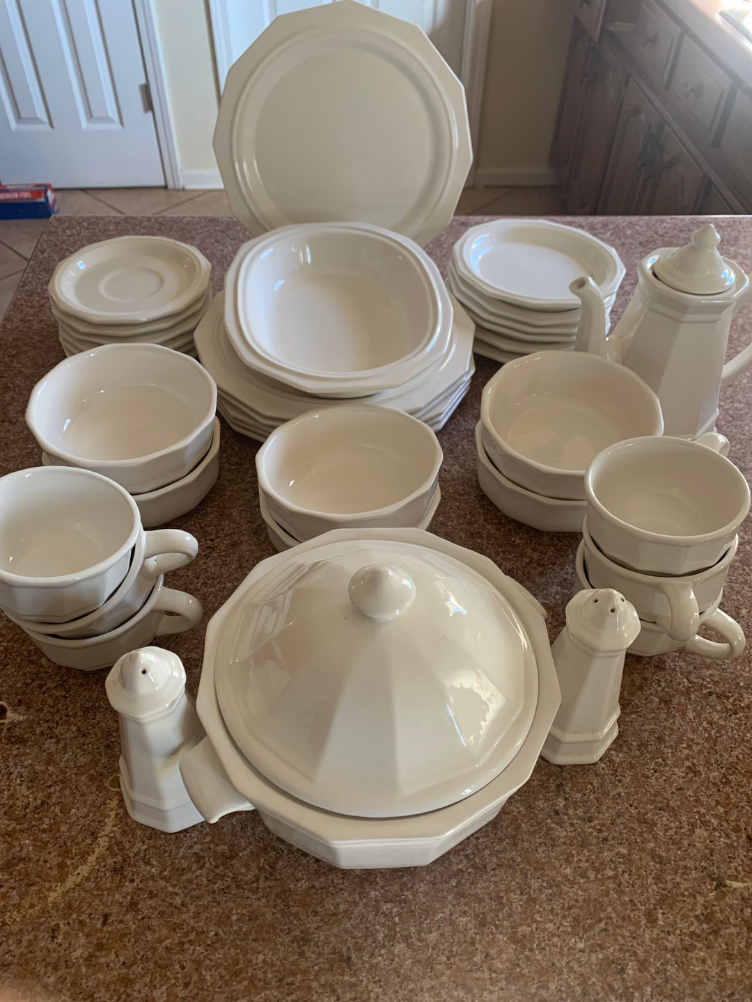 Vtg 36 Pc Pfaltzgraff Heritage White Dinnerware China Set - Etsy