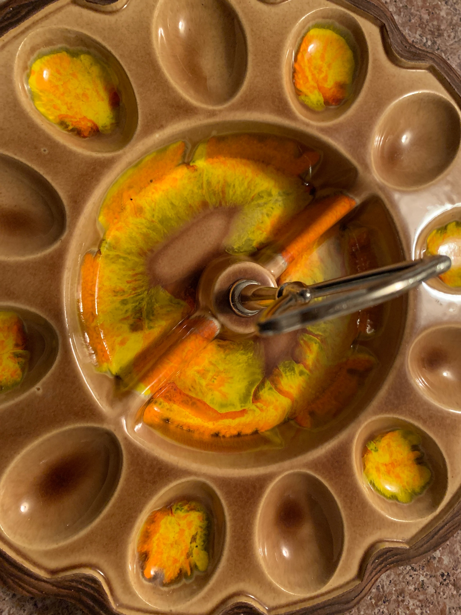 Devil Egg Plate W/handle USA Pottery 725 Treasure Craft - Etsy