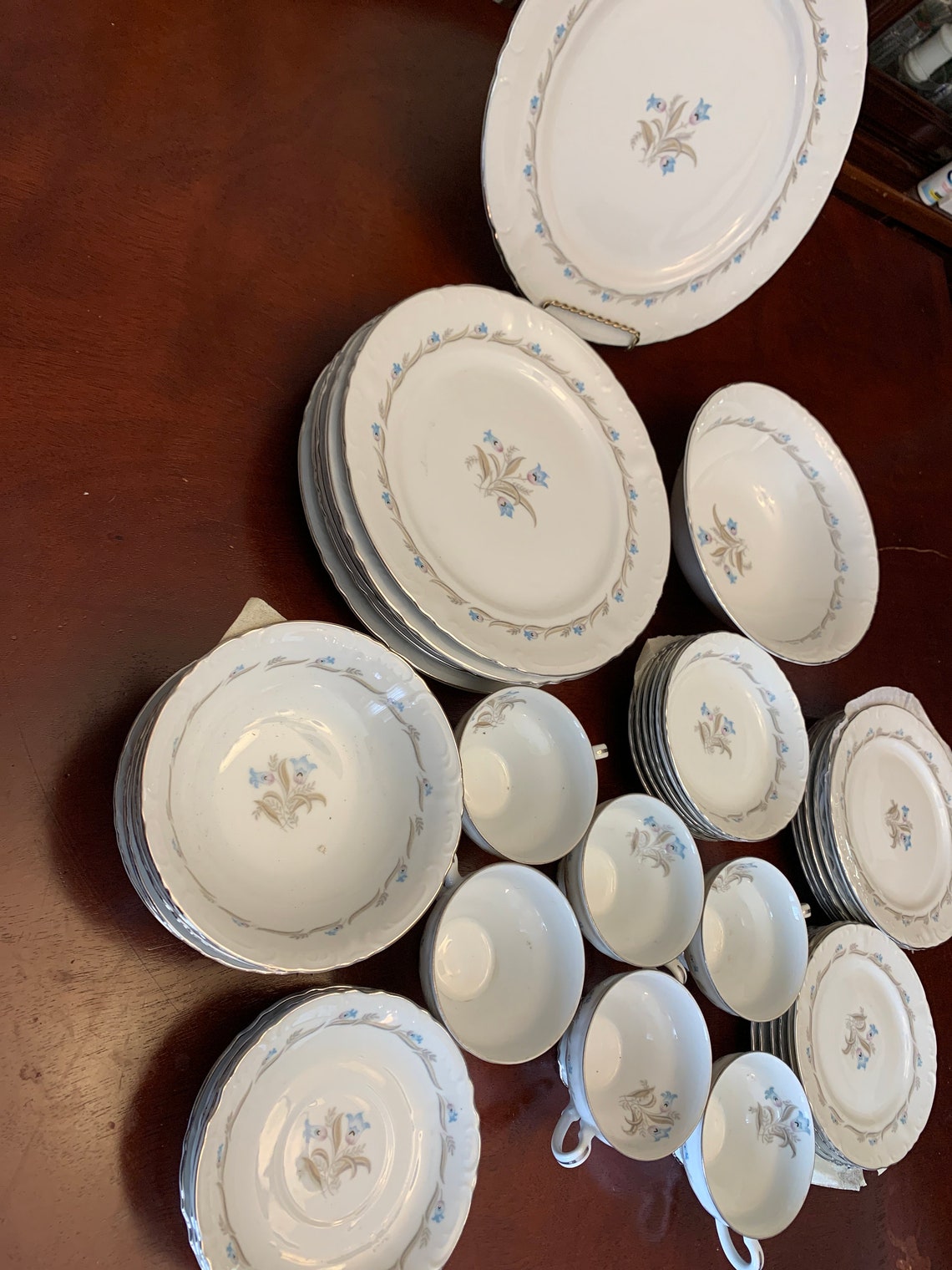 44 Pc.1960s Vintage Fine China Blue Bell Japan Dinnerware - Etsy