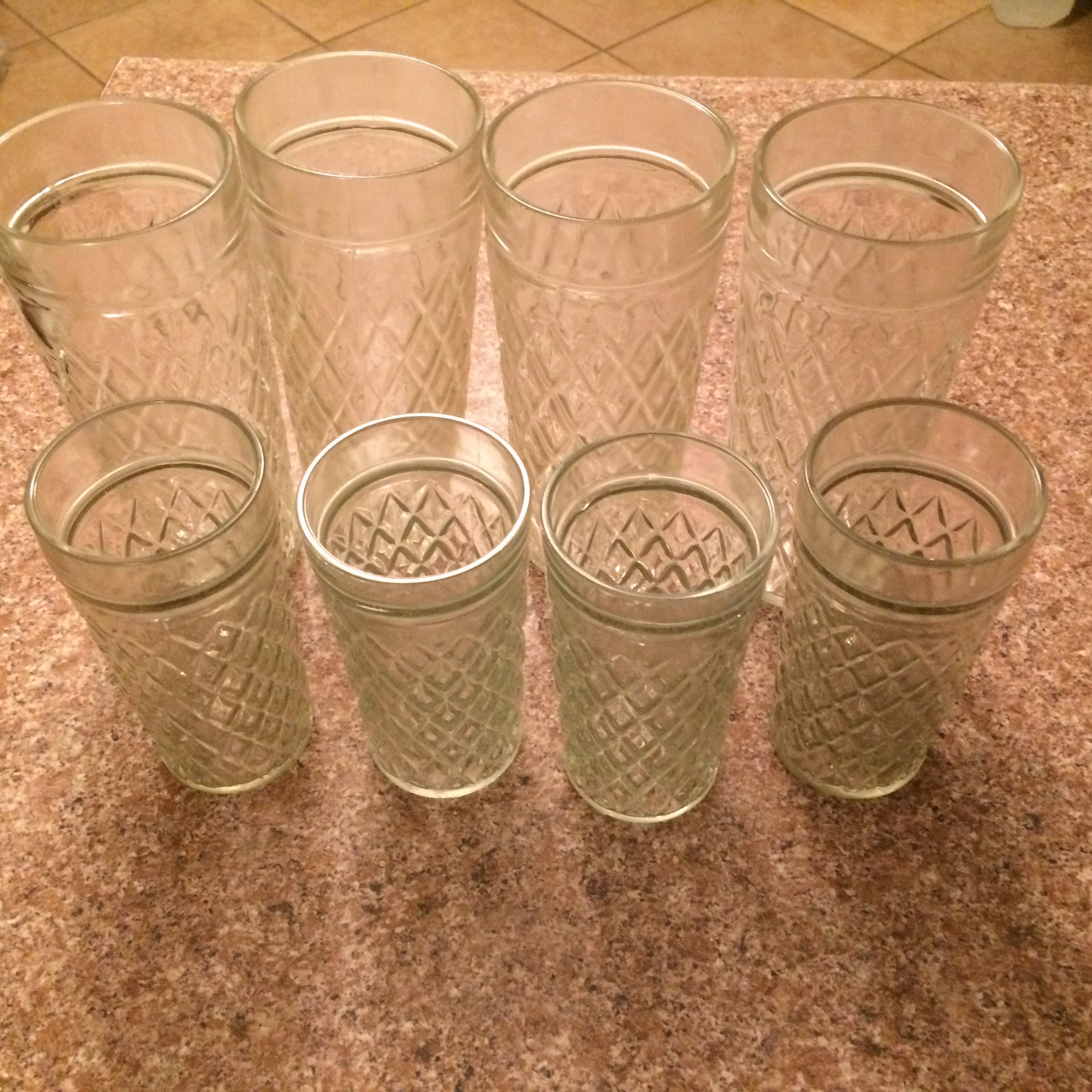 Vintage Thick Diamond Drinking Goblets - Etsy