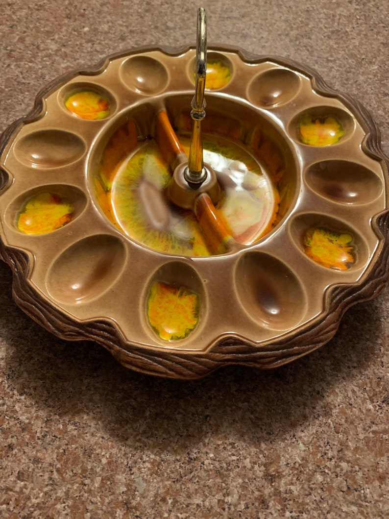 Devil Egg Plate W/handle USA Pottery 725 Treasure Craft - Etsy