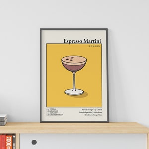 Espresso Martini Print - Cocktail Poster SVG - Drink Wall Decor Poster ...