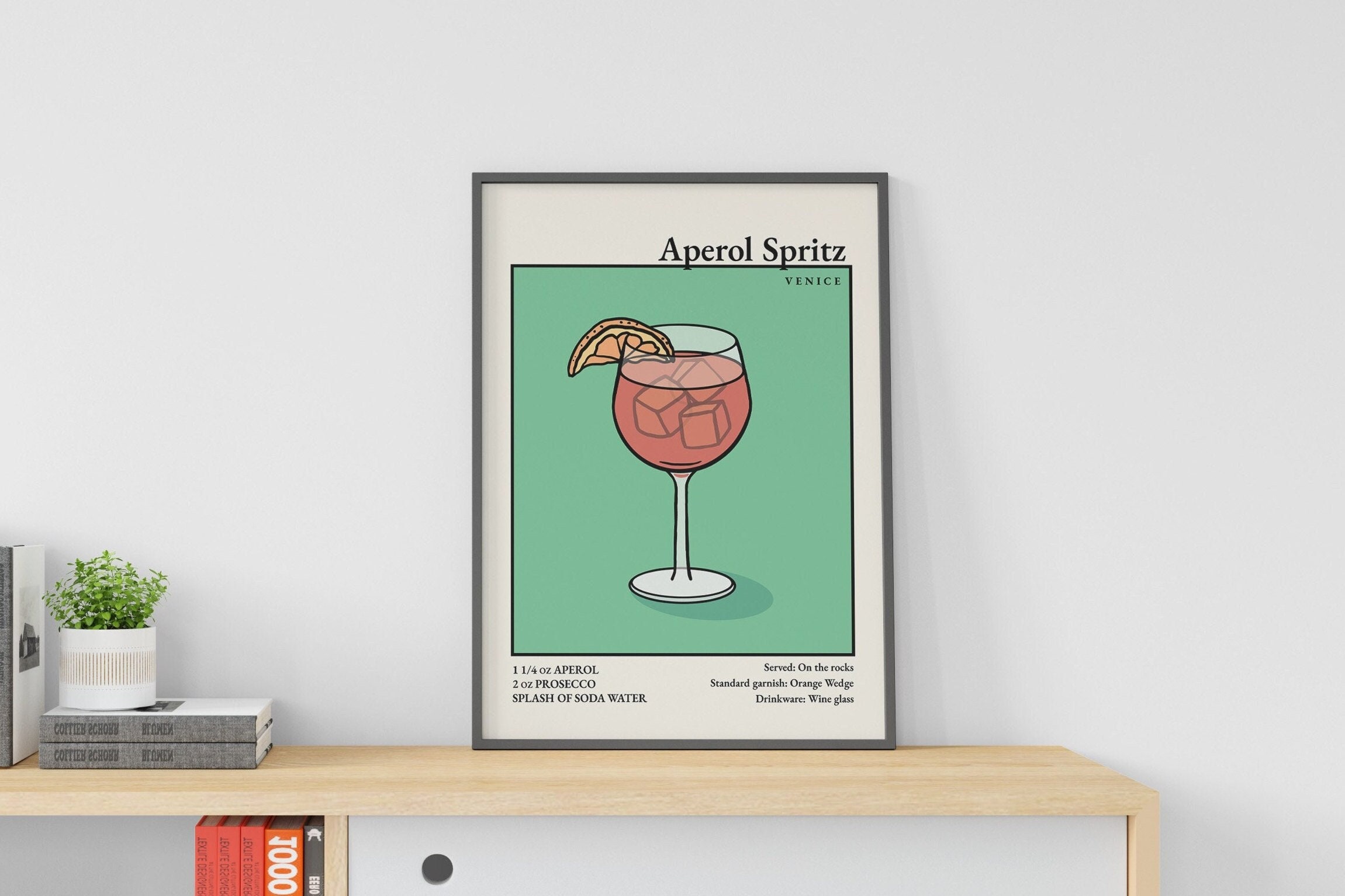 Aperol Spritz Print Cocktail Poster SVG Drink Wall Decor Poster Wall ...