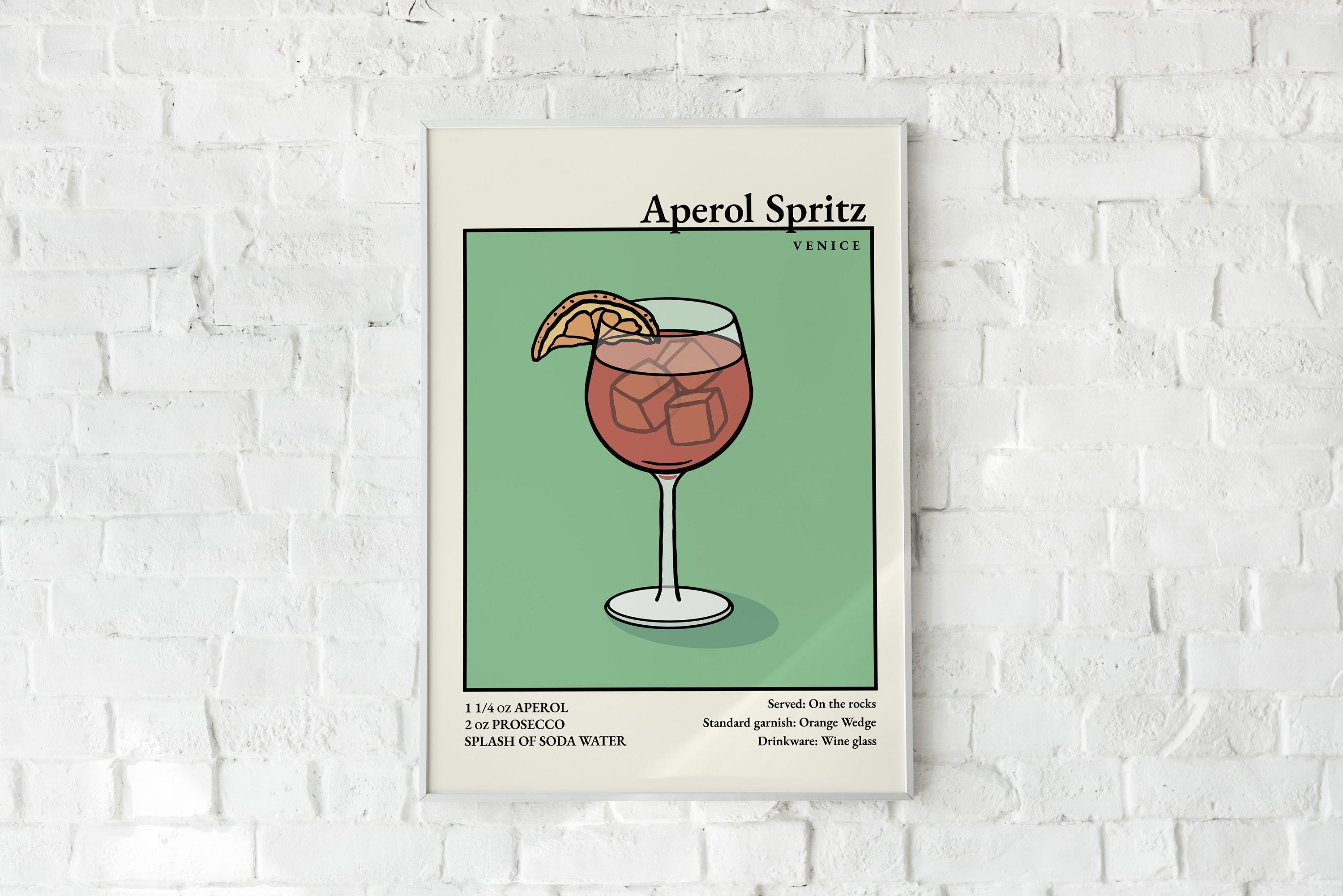 Aperol Spritz Print - Cocktail Poster SVG - Drink Wall Decor Poster ...
