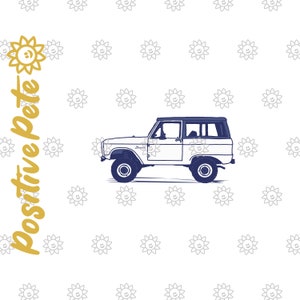 Ford Bronco Print, Blue Bronco Side View, Vintage Car Art, Minimalist ...