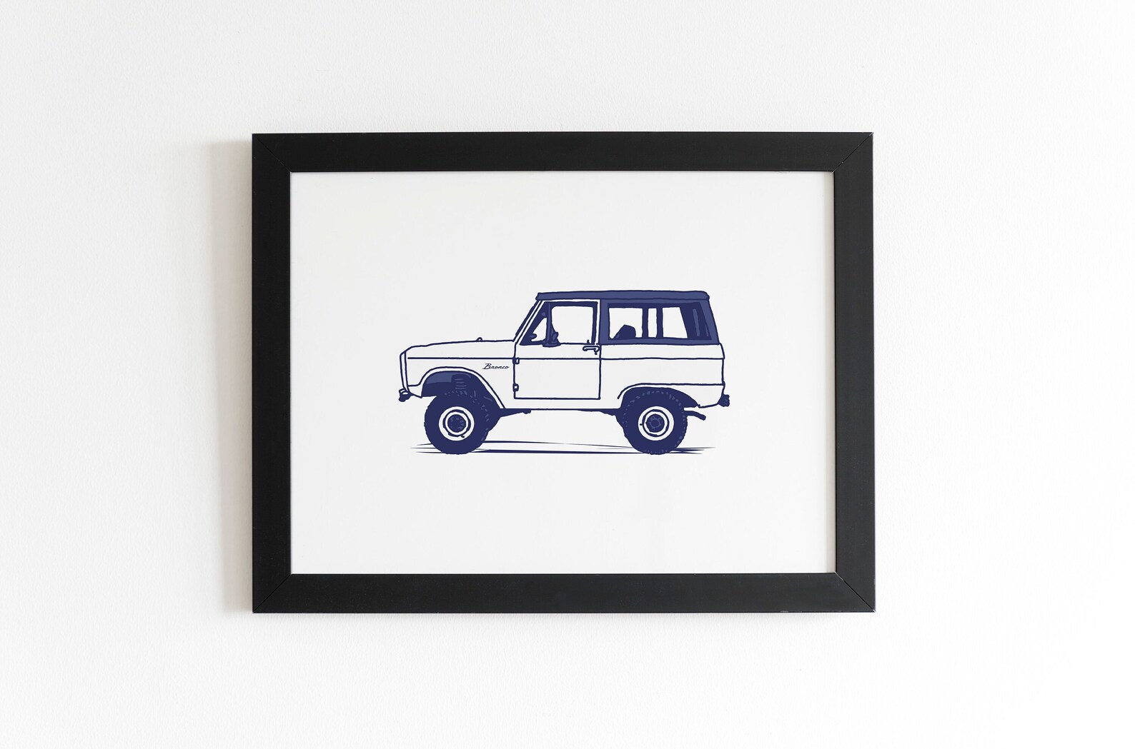 Ford Bronco Print, Blue Bronco Side View, Vintage Car Art, Minimalist ...