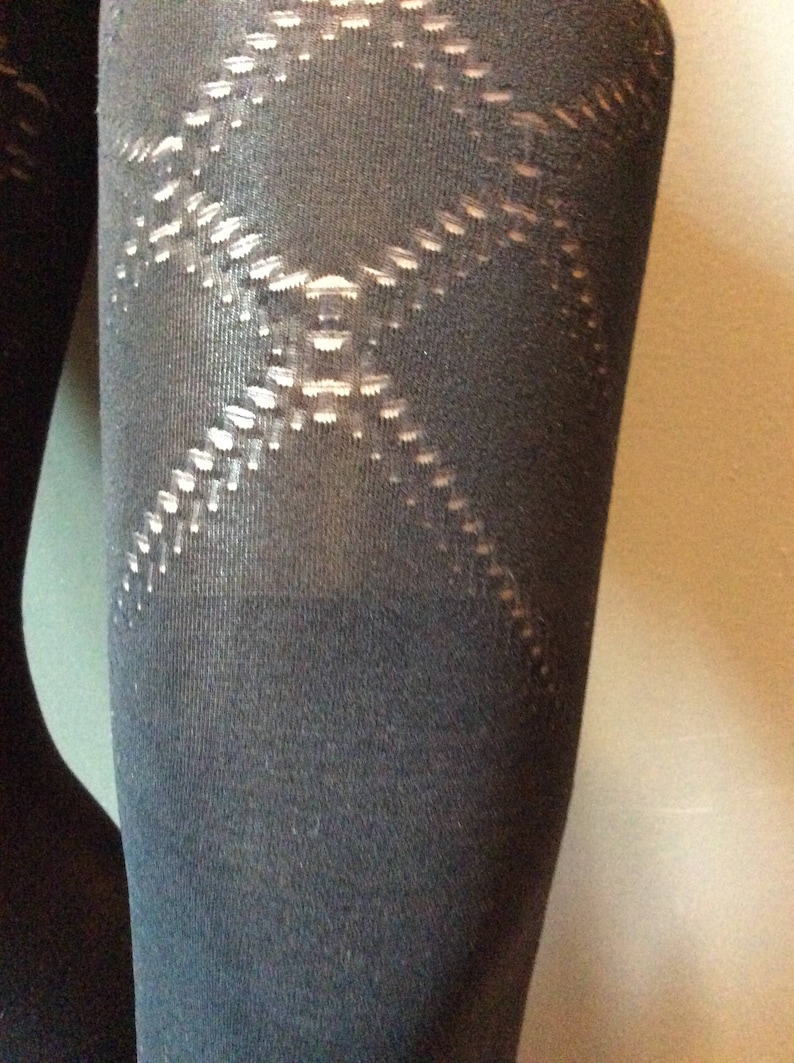 Heavy Opaque Tights Ajour Texture Winter Tights Made in | Etsy