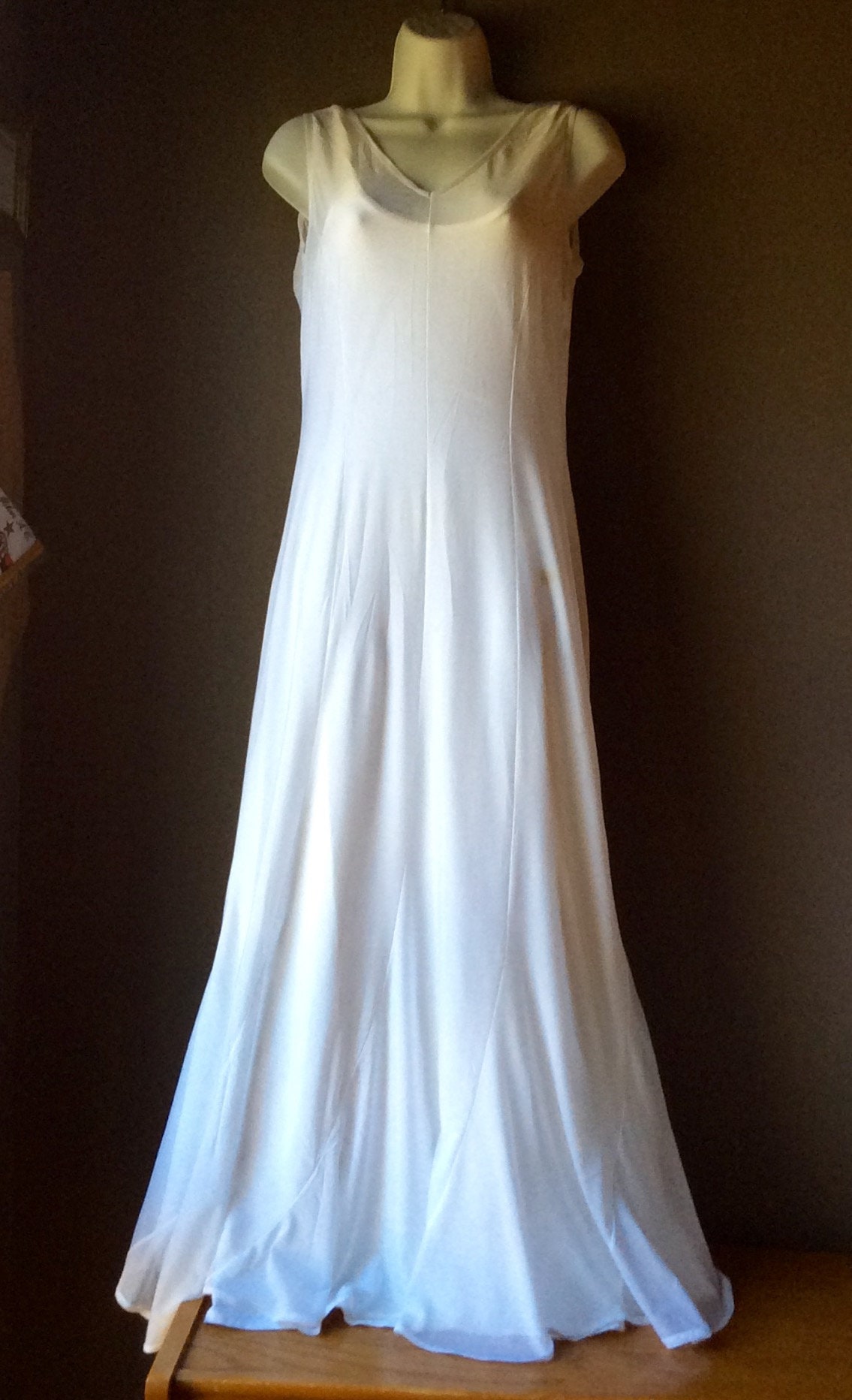 Sheer Tulle Long Dress, Silky Stretch Mesh, Asymmetrical Hem. Y2K Italy ...