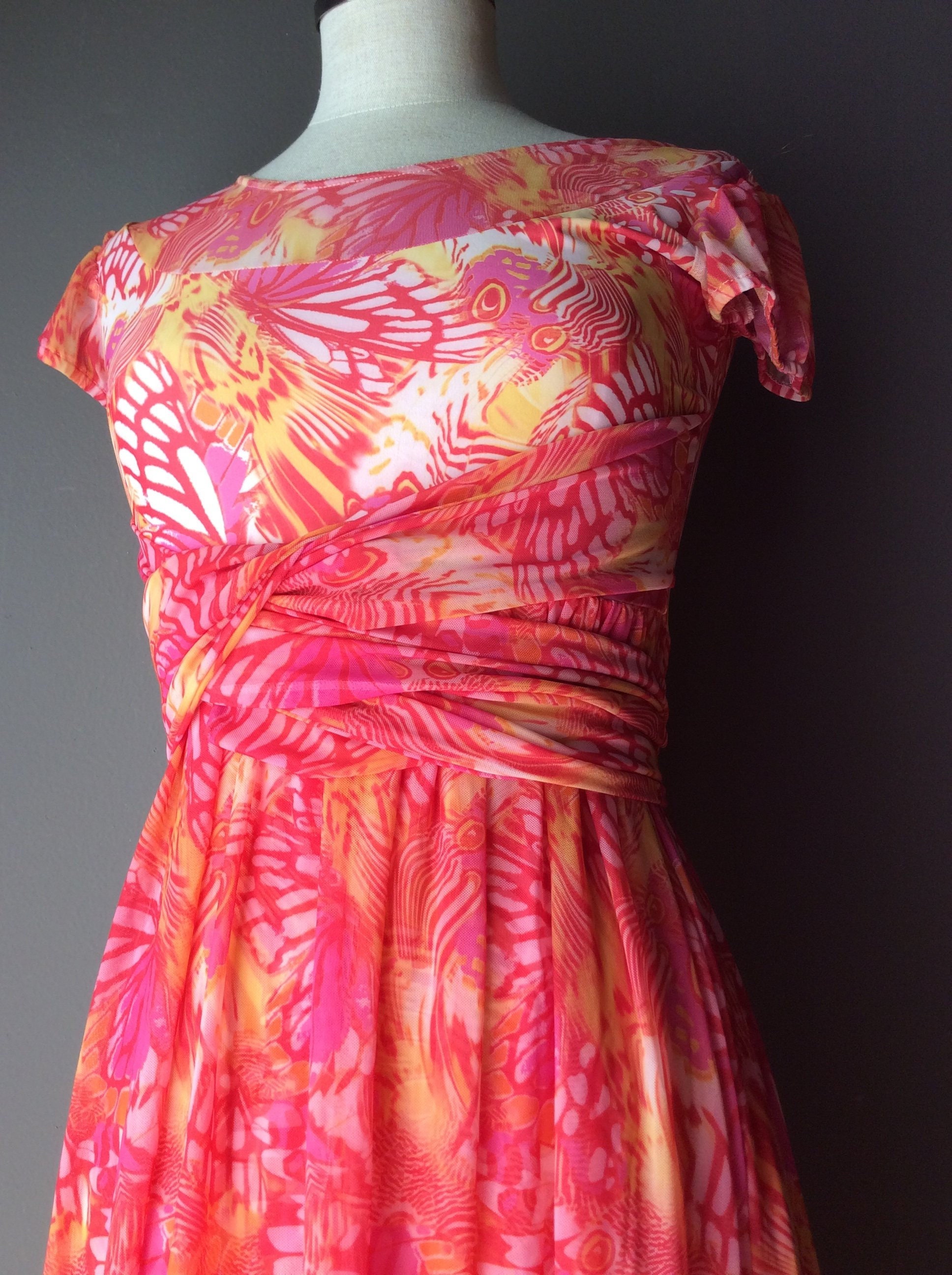 Long Sheer Tulle Dress Printed with Butterflies Double Dress | Etsy