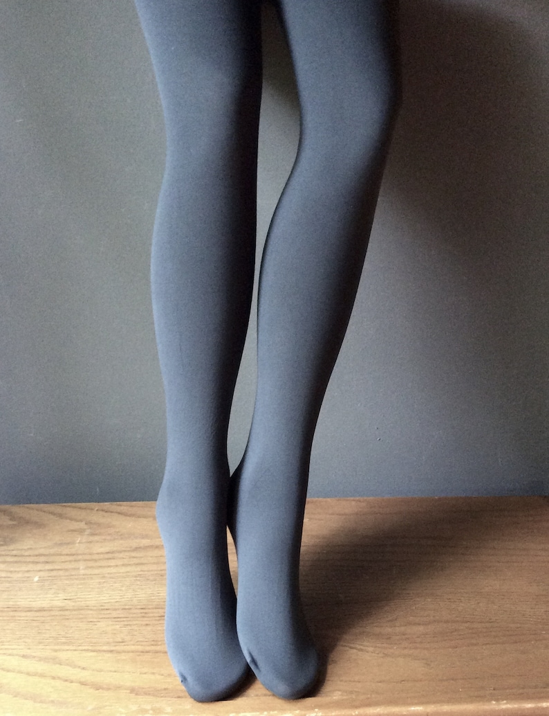 1 Pair Of Heavy Grey Opaque Tights Matte Finish Opaque Tights 80 Den