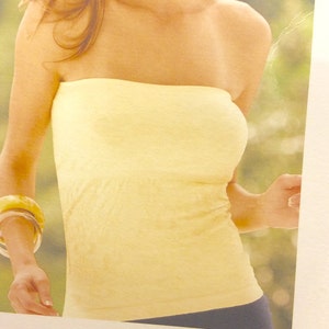 Strapless White Bustier Tube Seamless Stretch Top With Cup Bra Double ...