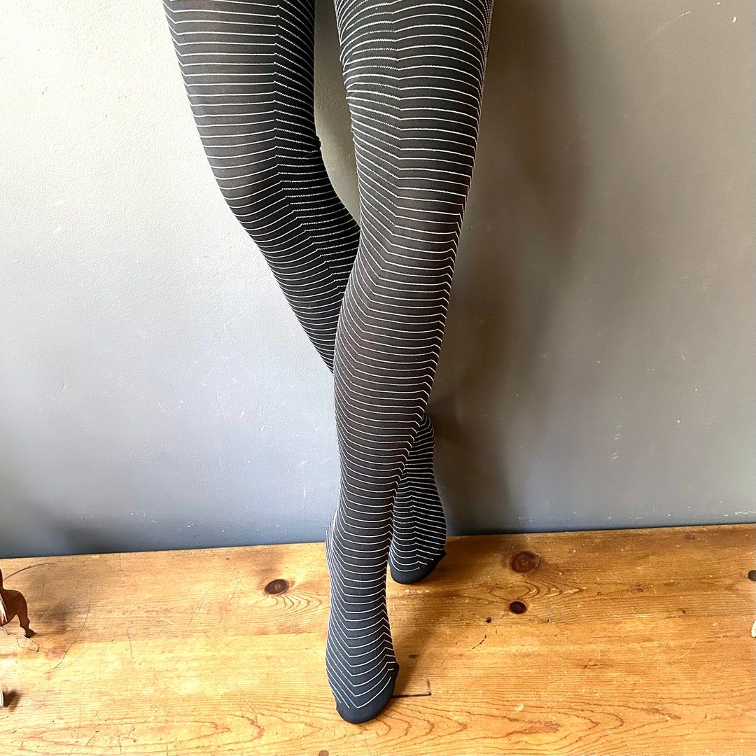 Black and White Patterned Tights, Made in Italy - Etsy