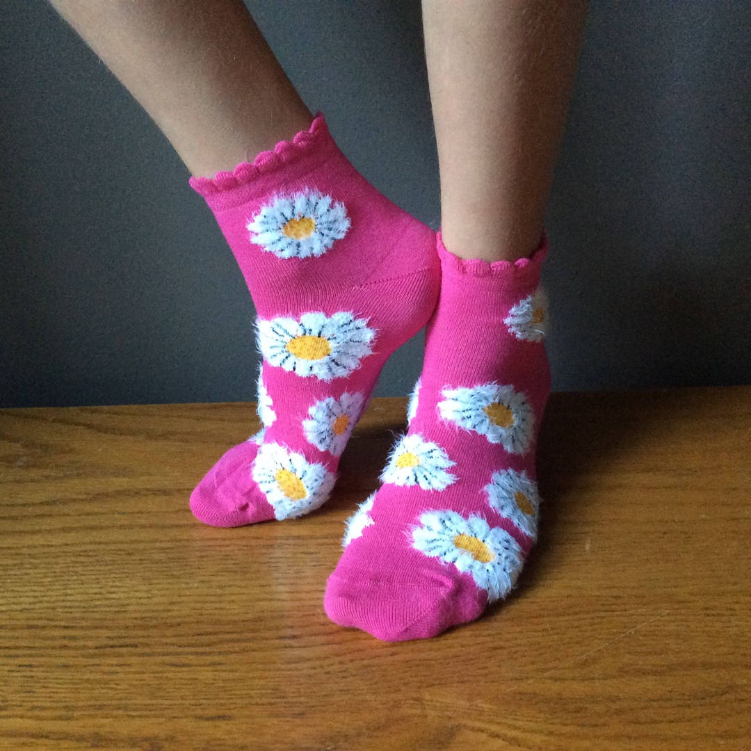Fashion Cotton Socks Socks With Flowers, Floral Design, White Daisy ...