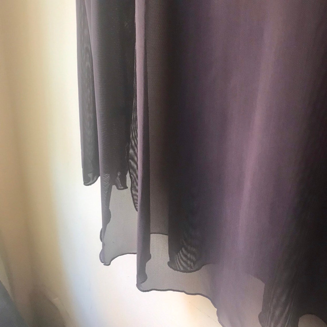 Sheer Mesh Long Sleeve Tunic with Side Split. Transparent Gray | Etsy