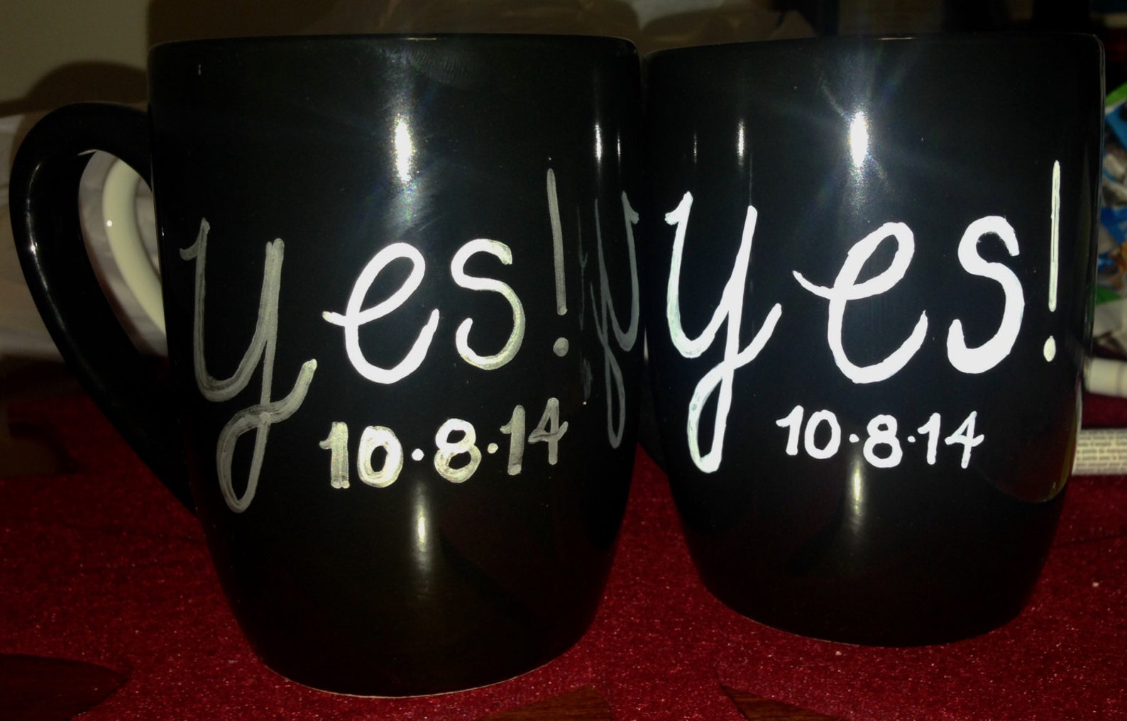 Yes! Custom Personalized Engagement Mug Set (2 Mugs) - Etsy