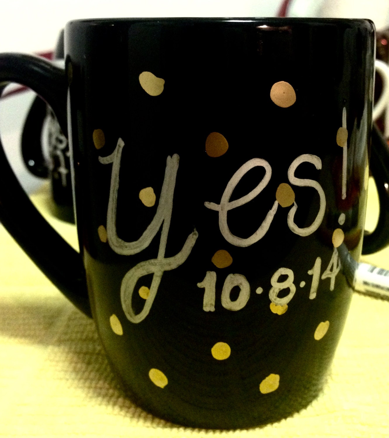Yes! Custom Personalized Engagement Mug Set (2 Mugs) - Etsy