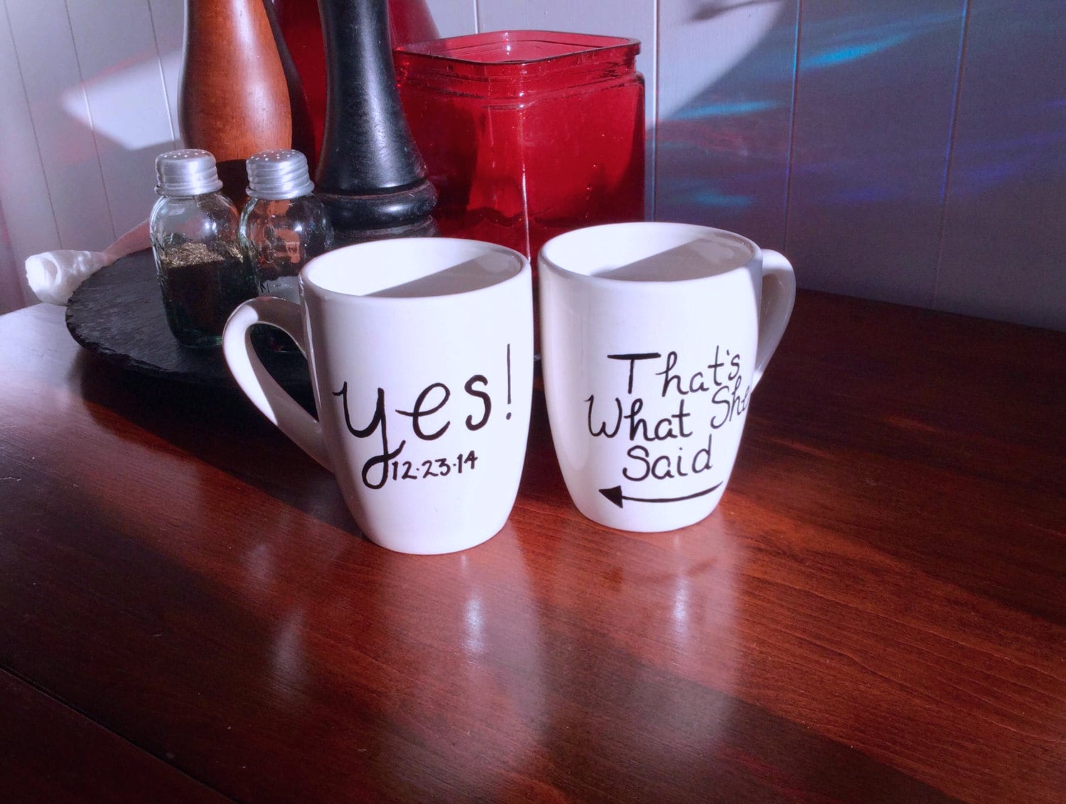 Yes! Custom Personalized Engagement Mug Set (2 Mugs) - Etsy