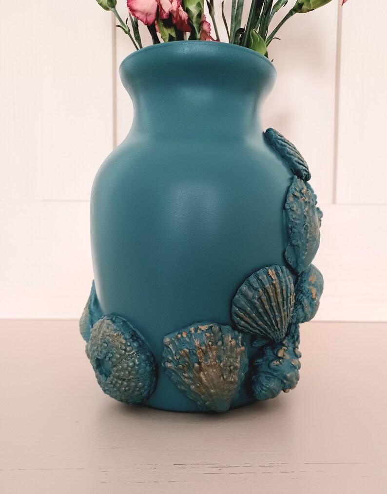 Mermaid Vase Mermaid Decor Nautical Vase Seashell Vase - Etsy