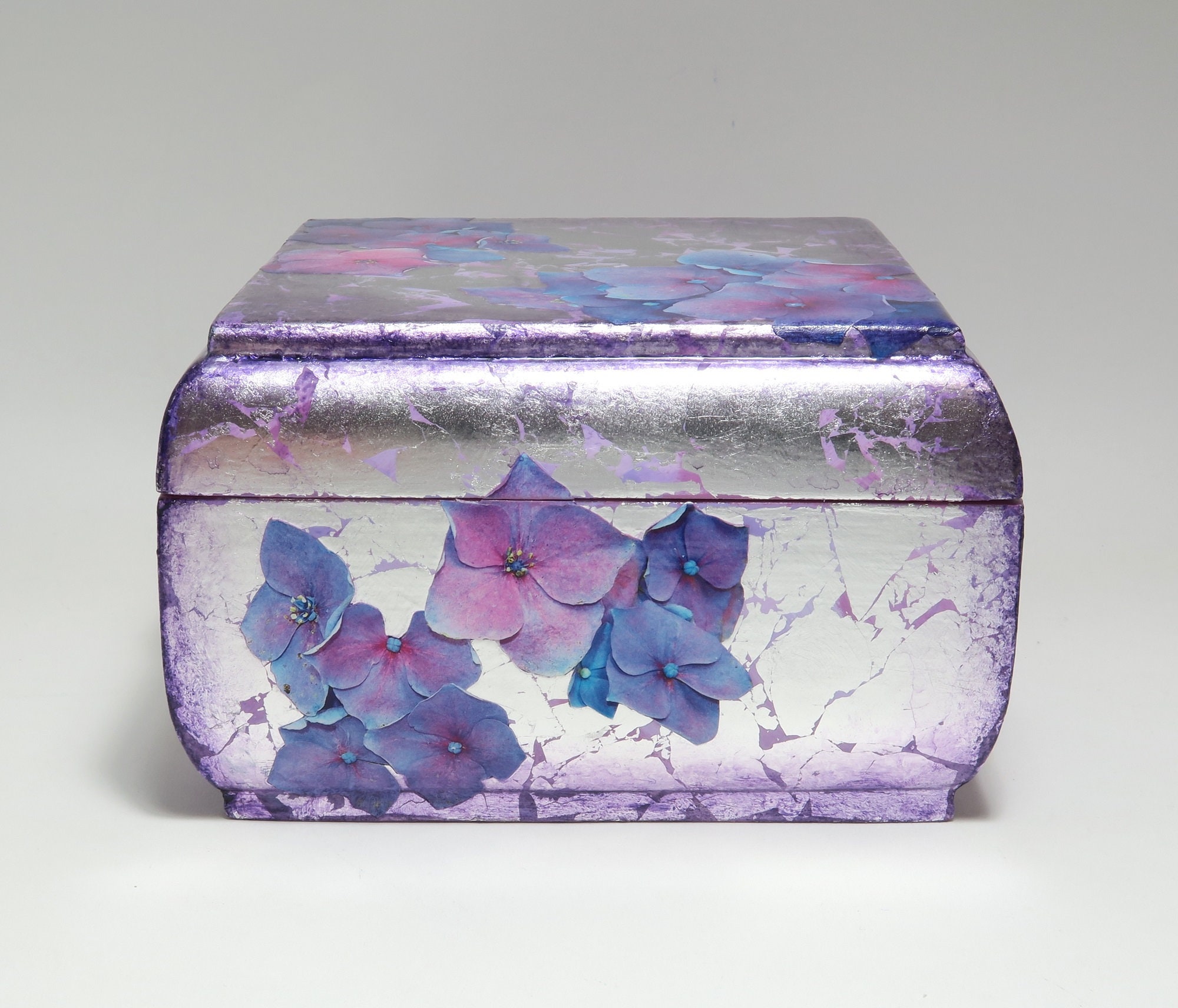 Decoupage Jewelry Box Womens Silver Box Keepsake Memory - Etsy