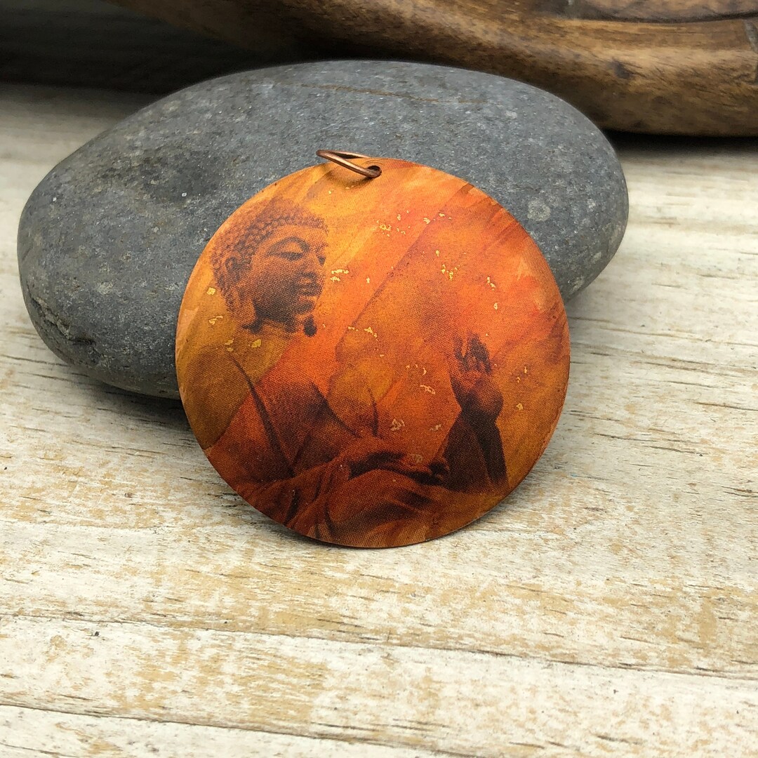 OOAK 580 RTS 24g Vintage Printed Buddha Copper Domed Disc W 22g Jump ...