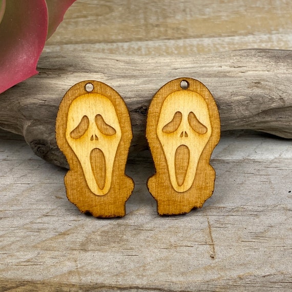 HH008 1 Pair Halloween Scream Charms Birch Plywood .75 X | Etsy