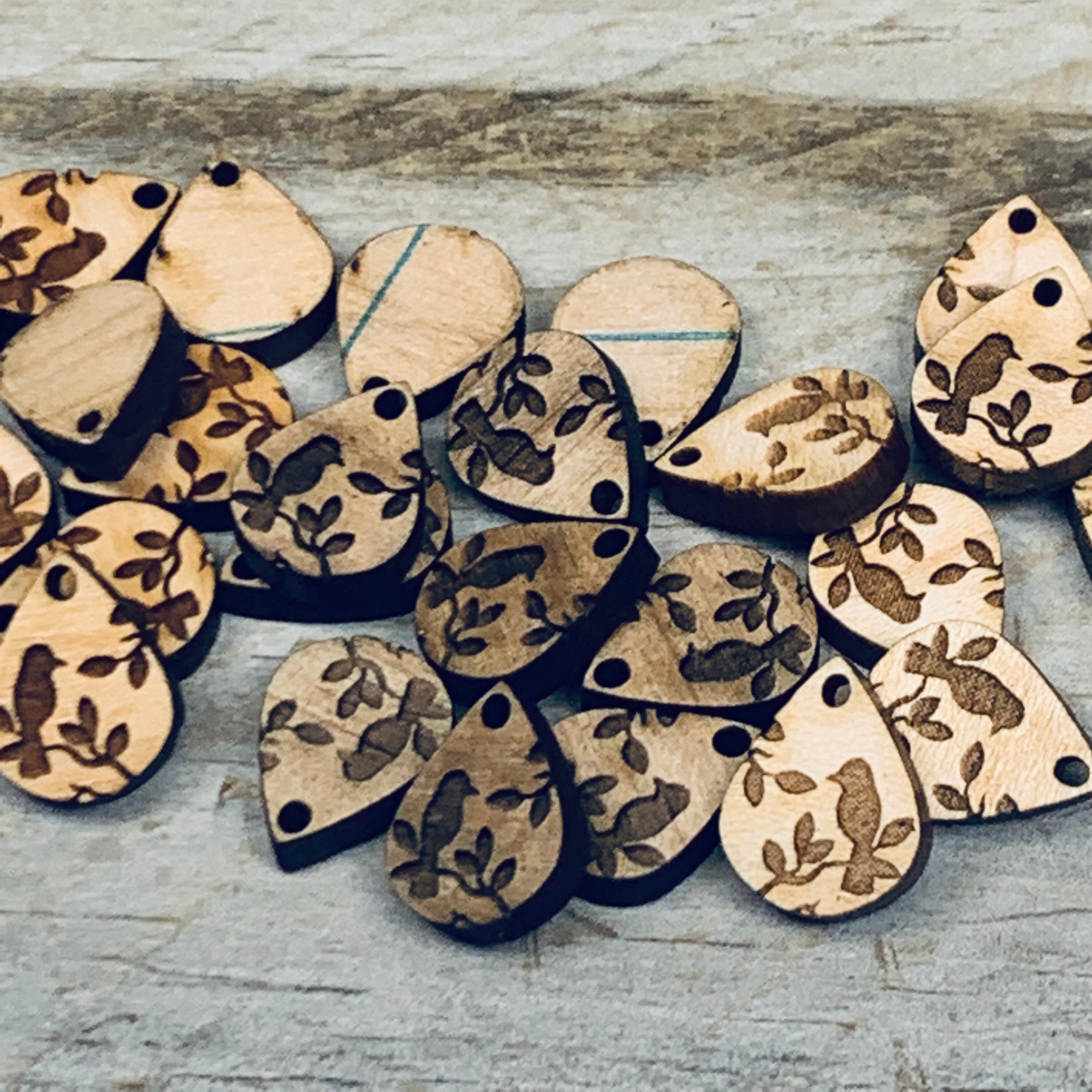 ML1139 Mixed Lot 5pr tiny solid wood charms | Etsy