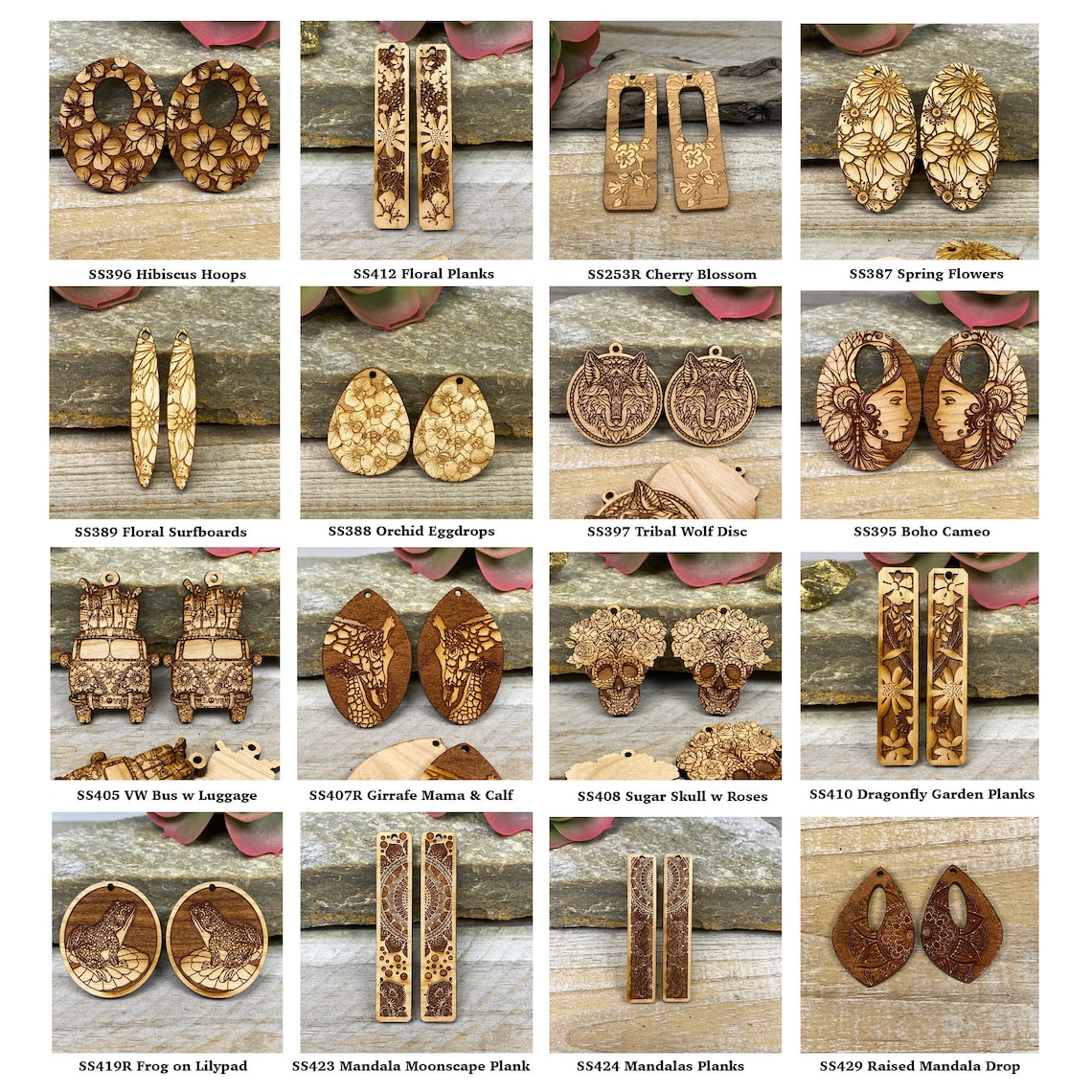 DIY Wood Charms Kit 2 Pick 4 Charm Styles Get 2 Pair of - Etsy