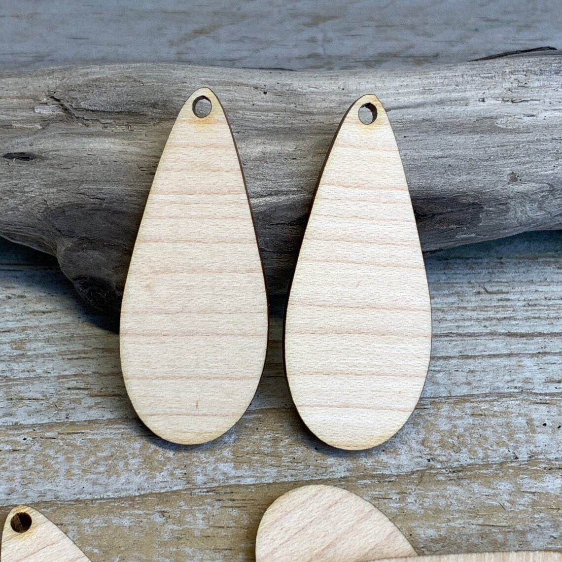 BL005 .75 X 1.75 Teardrop W 1.8mm Hole Solid Wood - Etsy