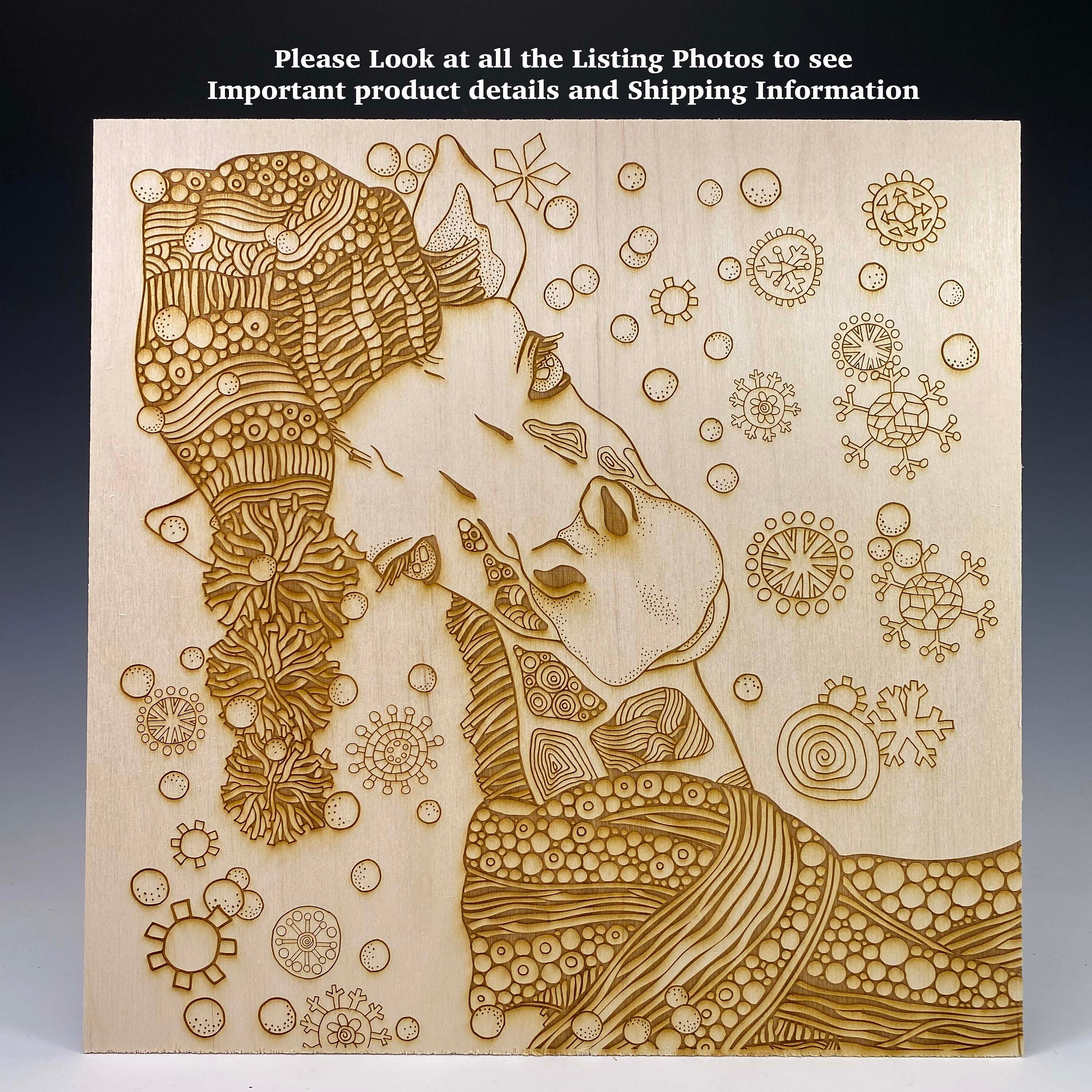 12x12x1/2 DIY Engraved Winter Giraffe Ready to Finish - Etsy