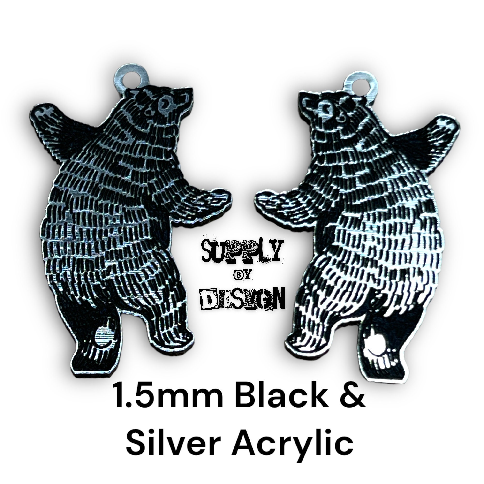 SS538 Dancing Bear Deadhead Style Teardrop Charms in Solid - Etsy