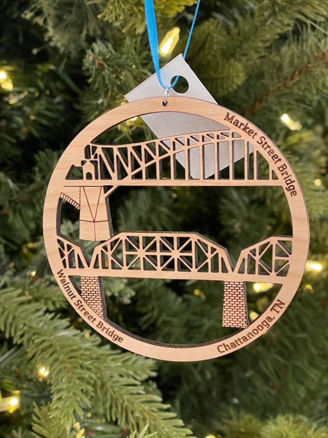 Walnut & Market Street Bridges chattanooga Christmas Ornament - Etsy