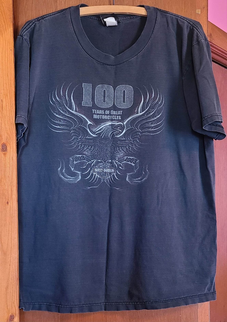 Vintage Harley-davidson Tshirt Size Large Monroe, Wisconsin 100th - Etsy