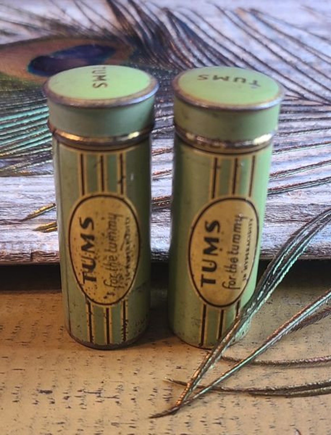 Set of 2 Vintage/antique Tums Push up Tins Only One Has Pot of Gold on ...
