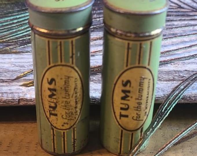 Vintage Tums Metal Container Antacid Push up Fruit Motif Gold Tone ...