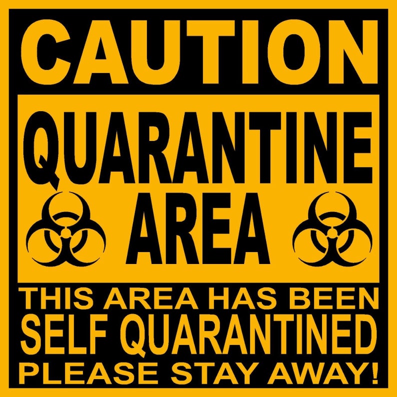 9" X 9" PVC Sign Caution Quarantine Area - Etsy