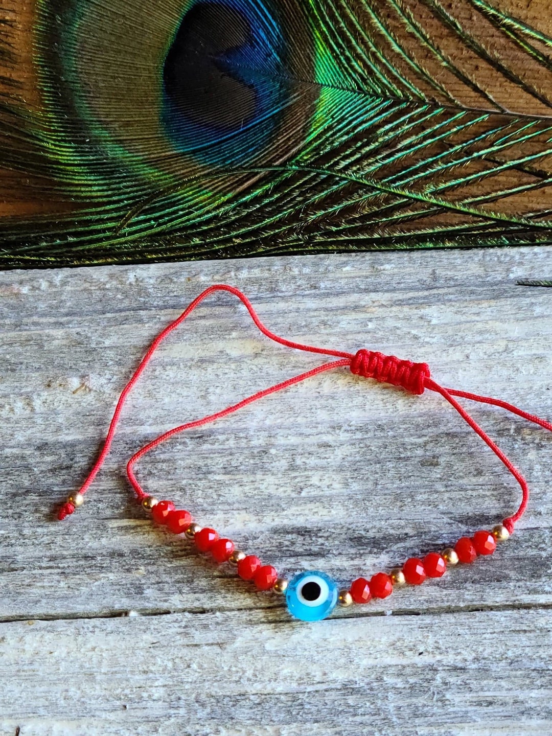 RED String Evil Eye Bracelet - Anklet Adjustable - Etsy
